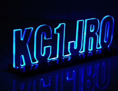 12V Custom CNC Engraved LED Amateur Radio - Ham Radio Call Sign Plaque ...