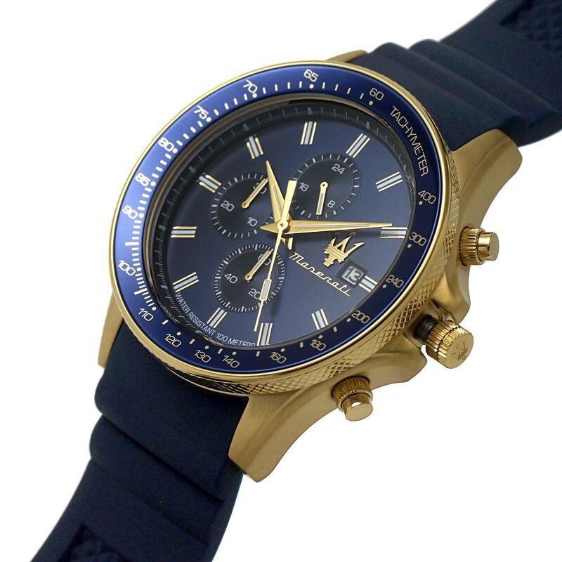 & BOXED | Maserati Mens Sfida Limited Edition Blue Gold Watch ...