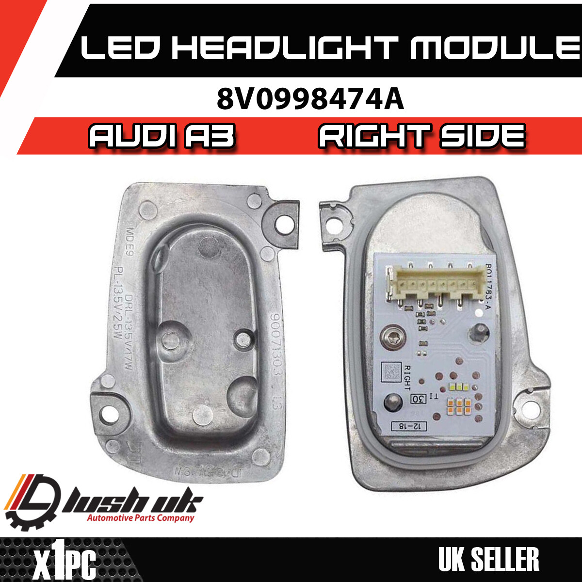 1X AUDI A3 S3 RS3 8V LED HEADLIGHT DRL Turn Signal MODULE UK - Both ...