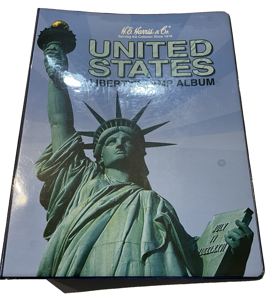 Vintage Stamps U.S. Postal Collections Binder H.E. Harris Co Liberty ...