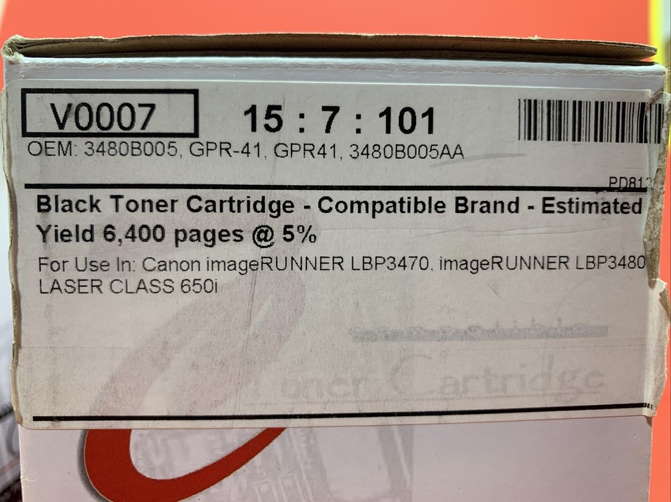 GPR-41 Black Toner Cartridge, 3480B005, ImageRunner: LBP-3470 ...