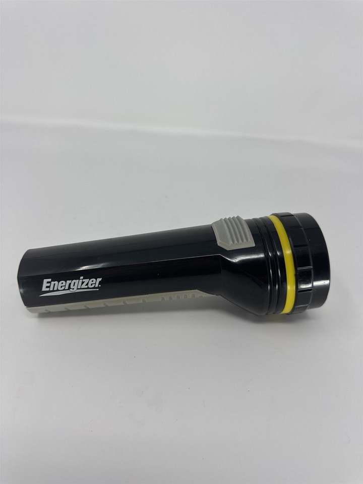 Energizer Flashlight Black Yellow Screw Top Vintage WORKS | eBay
