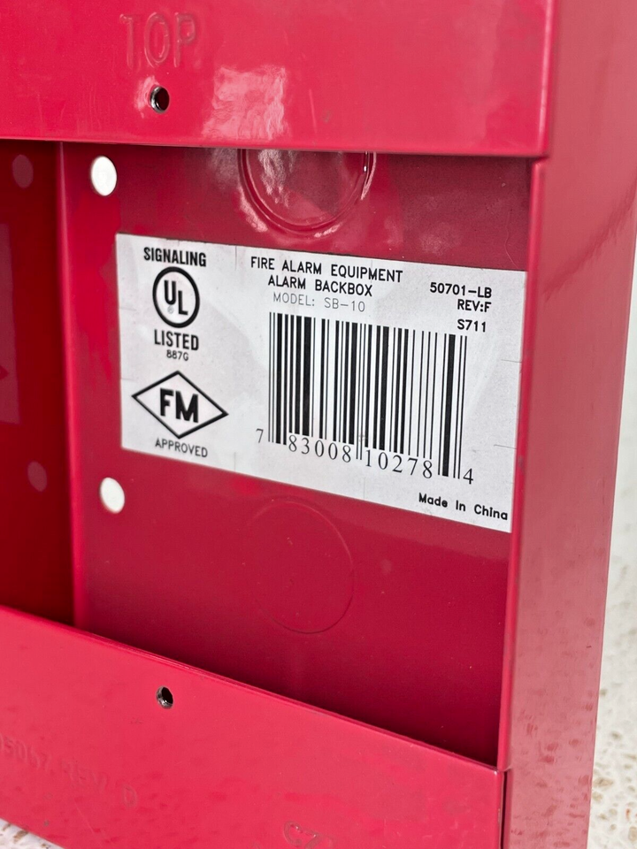 FIRE ALARM EQUIPMENT SB-10 Alarm Backbox, Red, *BOX ONLY* | eBay