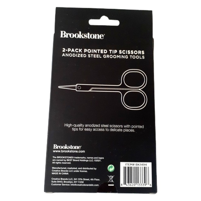 Brookstone Pointed Tip Scissors Premium Grooming Tool 2-Pack Super Deal ...