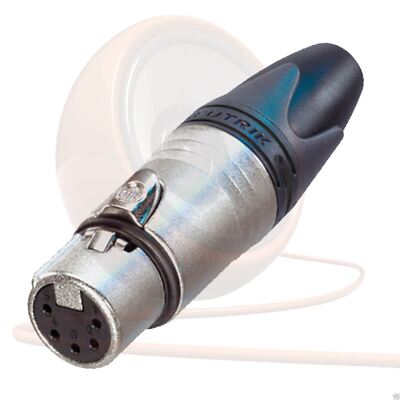 Neutrik 5 Pin NC5FXX Female XLR Connector. Silver Body silver Pins. DMX ...