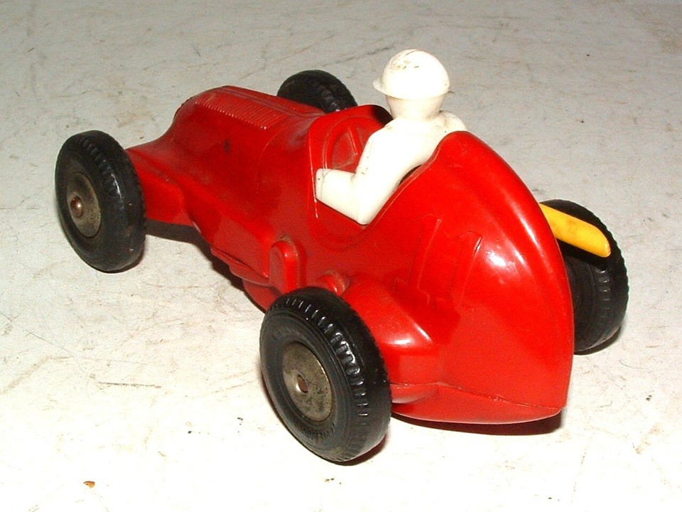 * MARX RED PLASTIC TOY # 11 WIND-UP RACE CAR 5" LONG WITH DRIVER ! | eBay