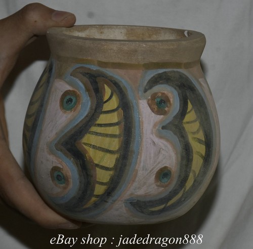 4.6" Old China Dynasty Pottery Paintings Human Face Pattern Small Pot ...