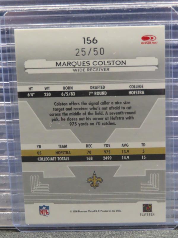 2006 Leaf Certified Materials Marques Colston Mirror Blue Rookie Auto ...
