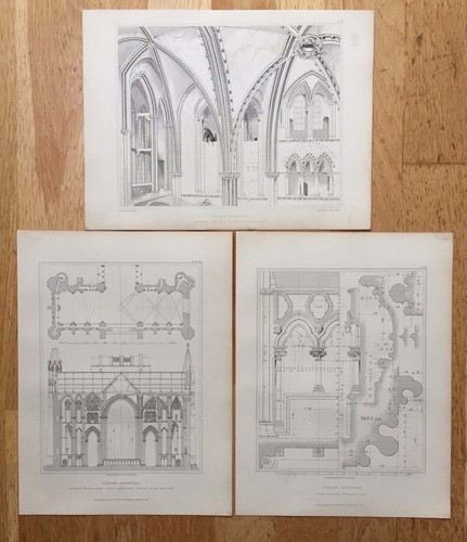 1842 Antique Prints; Durham Cathedral. Chapel of the Nine Altars after ...