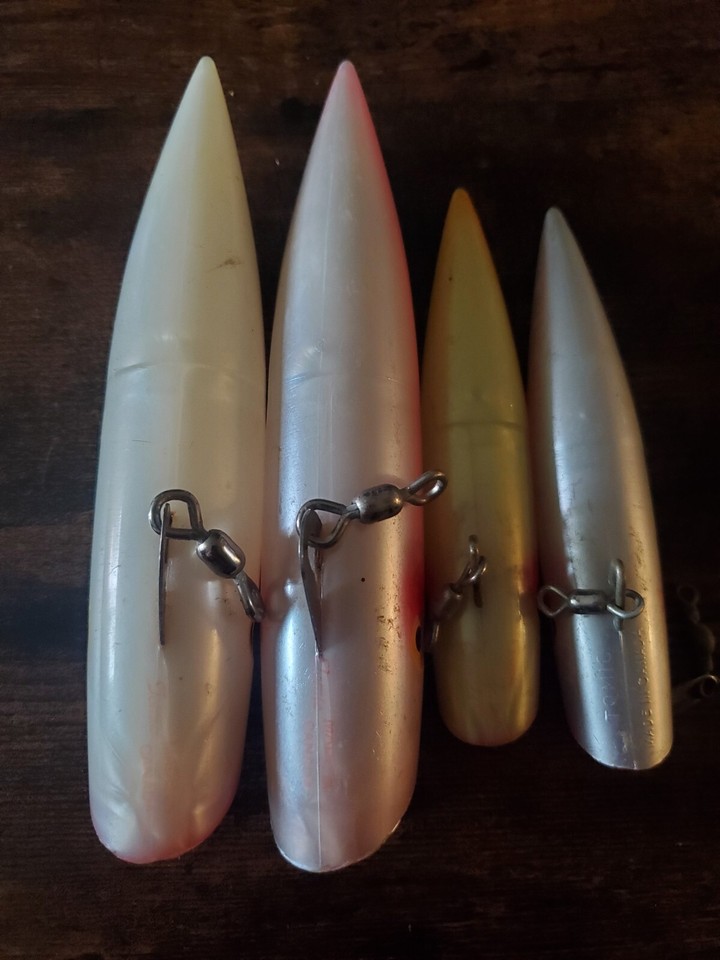 4 Tomic SALMON PLUGS 7inch And 5inch Canada Lures. One Chrome Alaskan ...