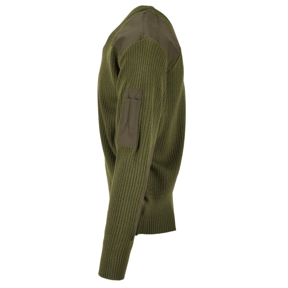 Original Italian army pullover Commando Jumper green wool V-neck ...
