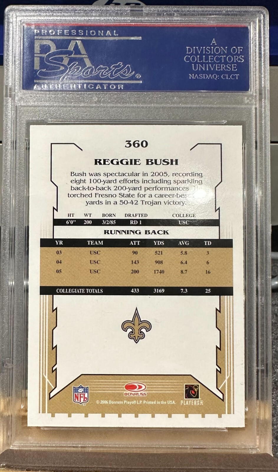 2006 Score_REGGIE BUSH_Rookie RC #360_PSA 10 USC Heisman - Item#108 ...