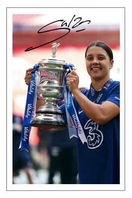 SAM KERR Signed Autograph 6x4 PHOTO Gift Signature Print CHELSEA LADIES ...