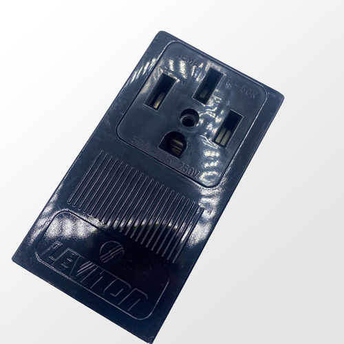 LEVITON 061-55050 3-Pole 4-Wire Groundin Outlet Mount Black 50A-125 ...