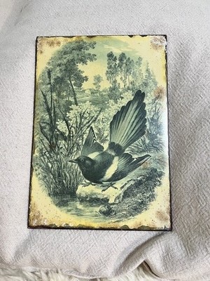 Antique Tin Lithograph Art-Magpie Bird | eBay