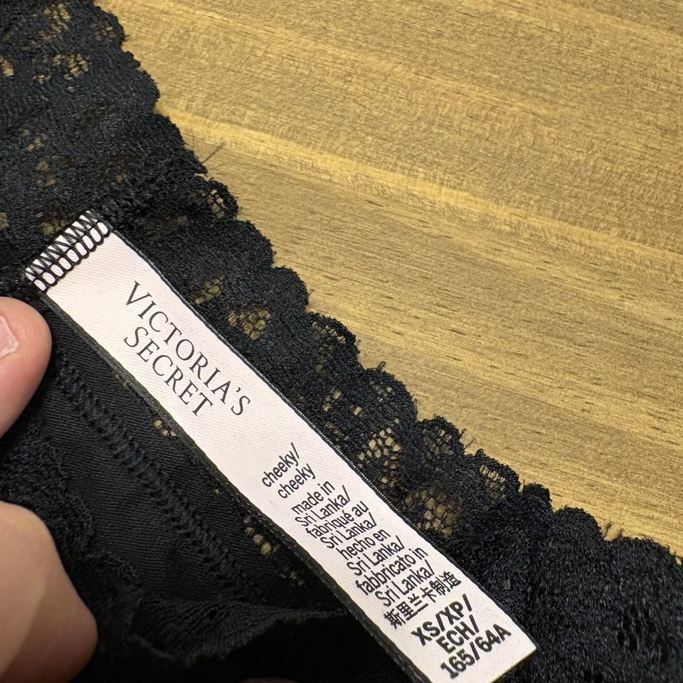 Victoria’s Secret Cheeky Black Panty Lace Trim XS New | eBay