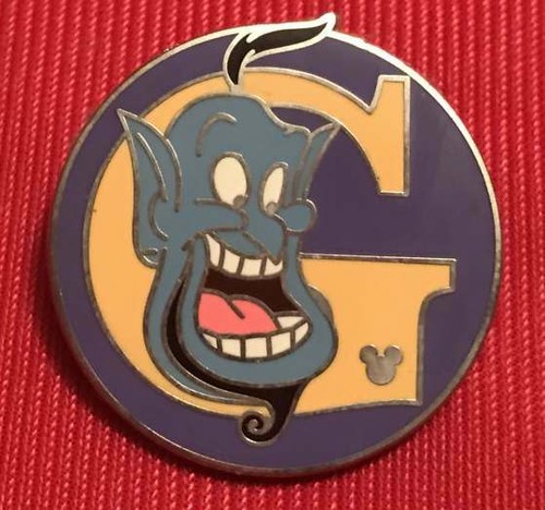 Disney ALPHABET Letter G GENIE Hidden Mickey Mouse Lanyard Pin Aladdin ...