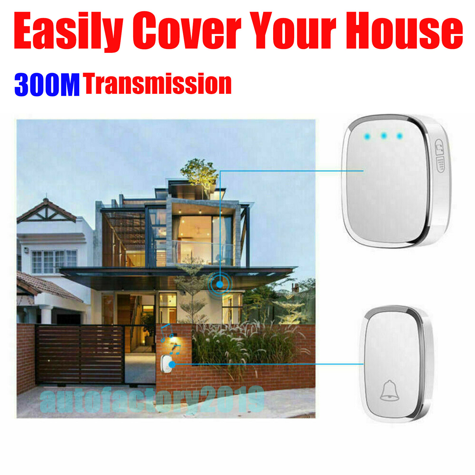 Wireless Door Bell Plug-in New Electric Cordless Doorbell 36 Tunes 4 ...