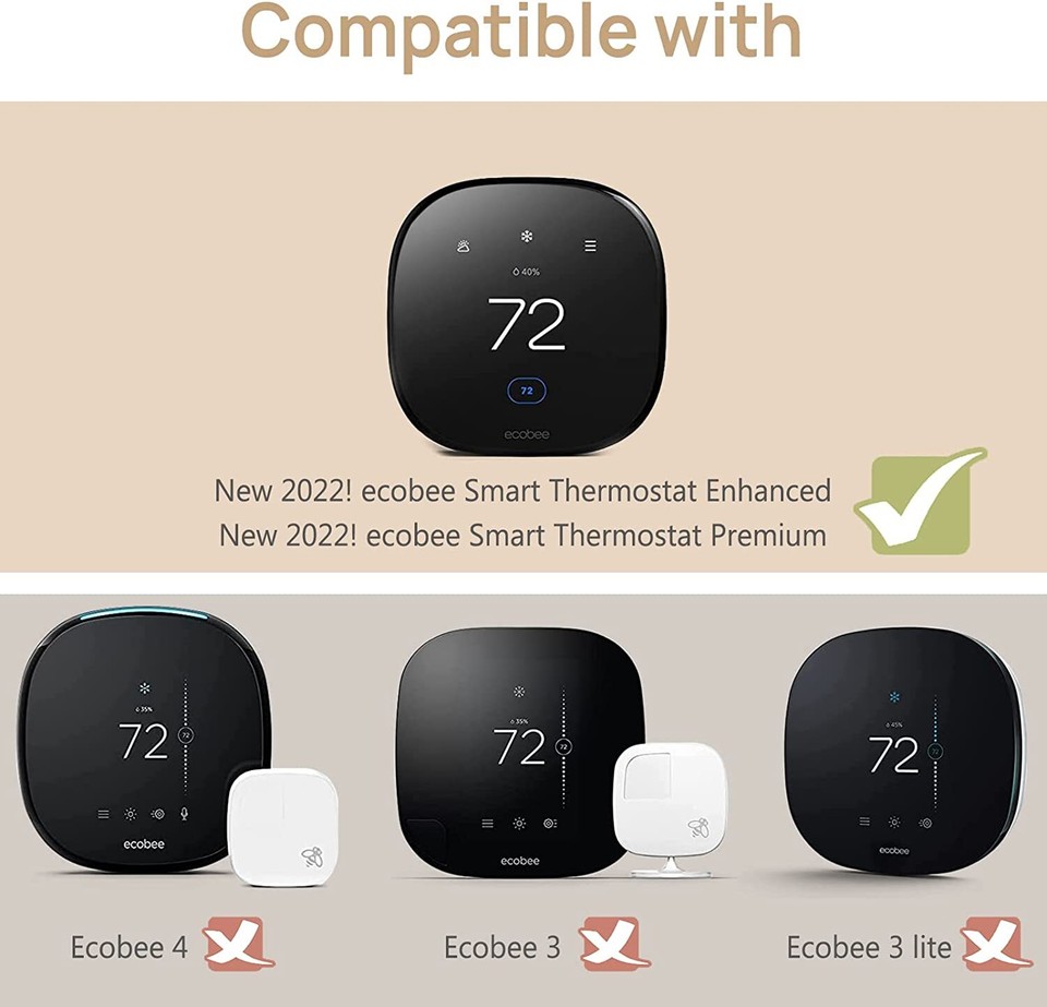 Wall Plate for Ecobee Smart Thermostat Premium/Enhanced 2022 Bracket ...