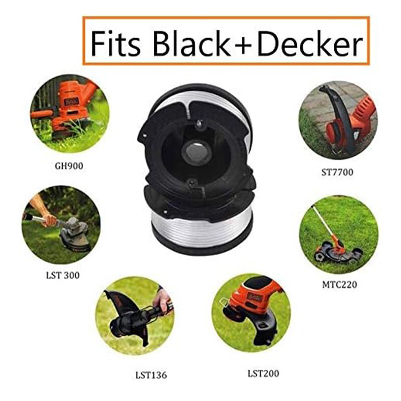 8-16pcs AF-100 String Trimmer Spool Line With Cap For Black and Decker ...