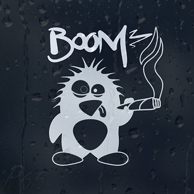 Funny Boom Smoking Weed Penguin Cannabis Car Or Laptop Decal Vinyl ...