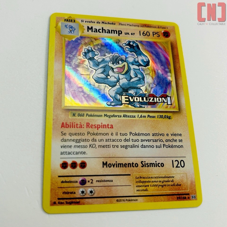 Machamp 59/108 Evolutions Stamped Prerelease Promo Holo Pokemon Card ...