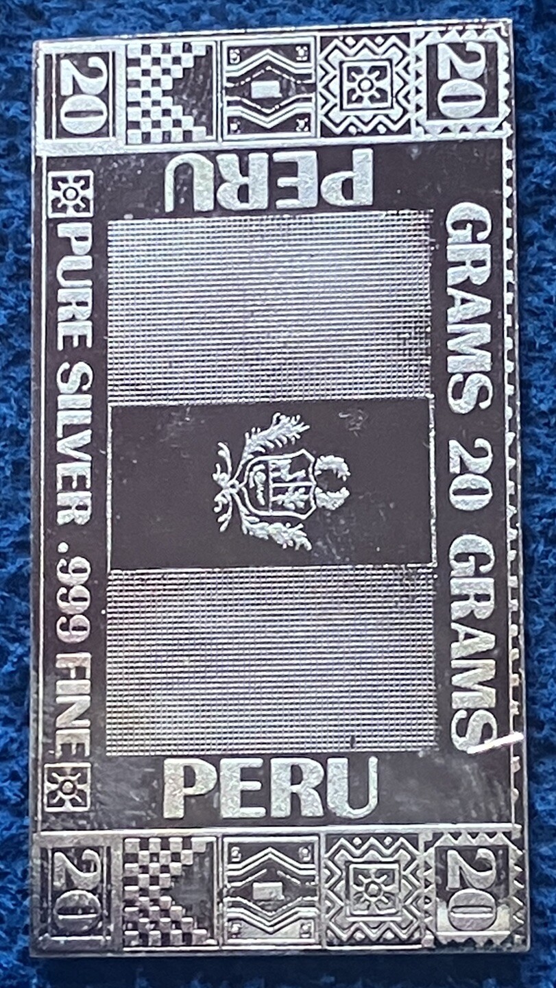 1973 The Silver Mint 20 Grams .999 Fine Silver Bar - World Flags - Per ...