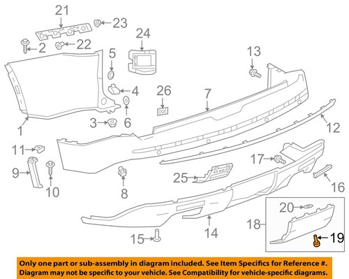 GM OEM 18-24 Traverse Limited Rear Bumper Bumper Components-Cover ...