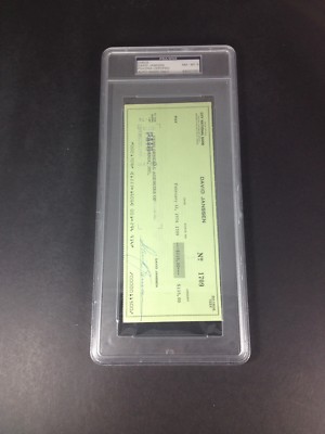 David Janssen "The Fugitive" Autograph Signed Slabbed Check PSA Grade 8 ...