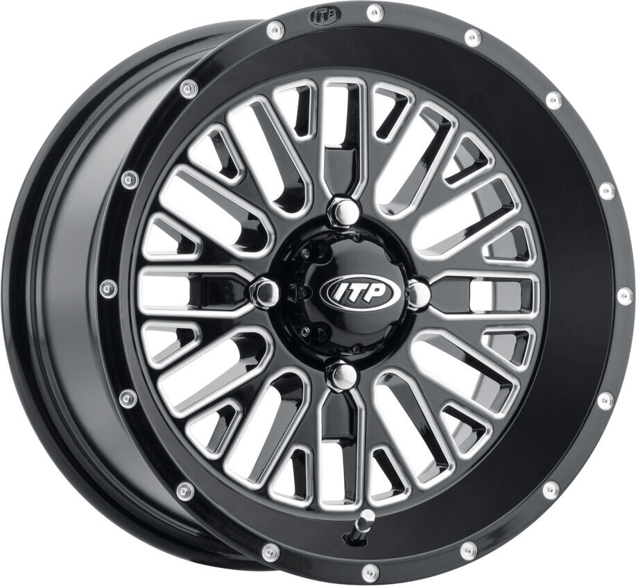 Kit 4 System 3 XTR370 Tires 28x10-14 on ITP Momentum Black Wheels IRS ...