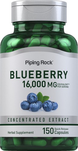 Blueberry Extract Capsules 16000mg | 150 Count | Non-GMO | by Piping ...