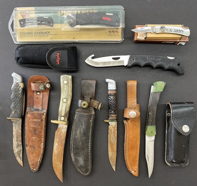 Lot Collection Vintage Knives USA Schrade Old Timer Western Buck ...