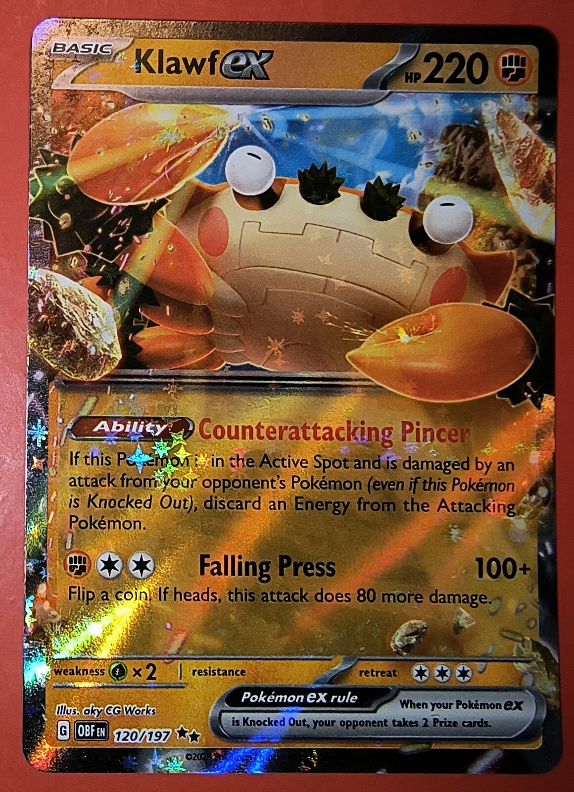 Pokémon TCG Klawf ex SV03: Obsidian Flames 120/197 Holo Double Rare | eBay
