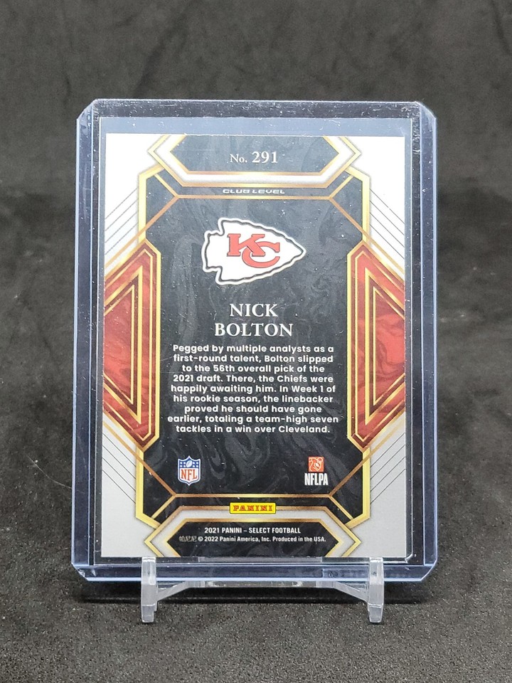 Nick Bolton 2021 Panini Select Club Level Rookie Card #291 - KC Chiefs ...