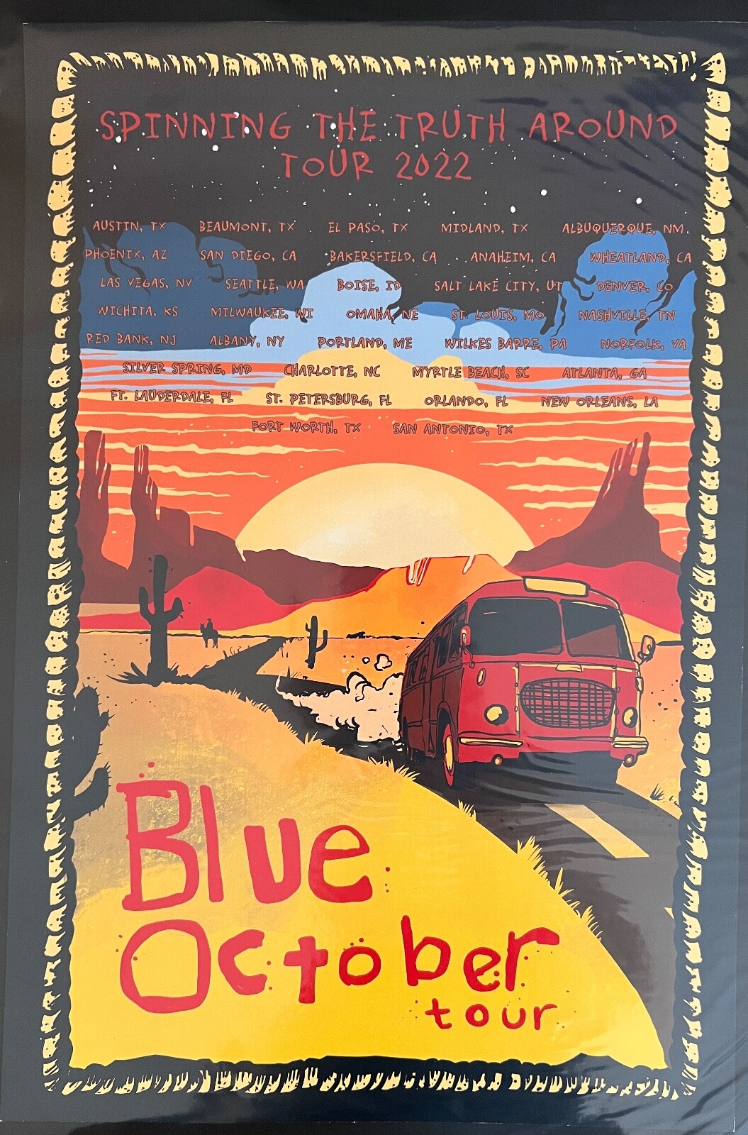 Blue October Tour Poster Venue 2022 Spinning The Truth Around | eBay