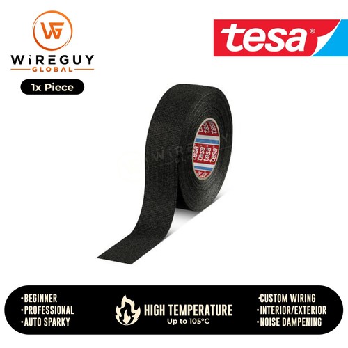 Tesa 51608 Wire Harness Tape Cloth PET Fleece High Temp 105°C 19mm x ...