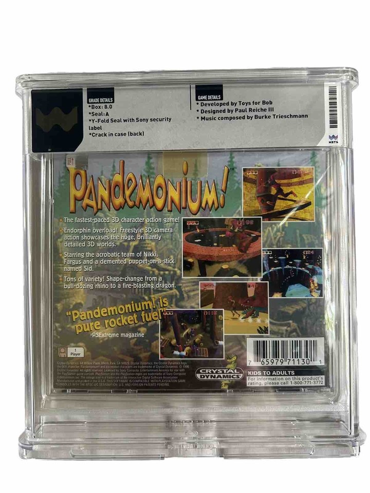 Pandemonium (Sony PlayStation 1, 1997) Factory Sealed-WATA Grade 8.0 A ...