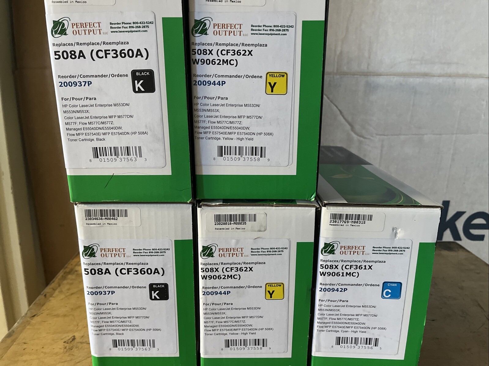 LOT OF 5 New In Box COMPATIBLE HP508 2EA CF360A, 2 EA CF362X 1 EA CF361x | eBay