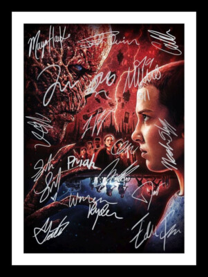 STRANGER THINGS SEASON 4 CAST AUTOGRAPHED SIGNED & FRAMED PHOTO PRINT ...