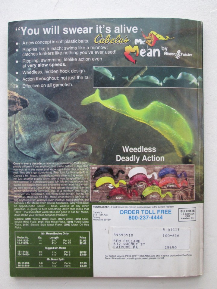 Cabela's 25th Anniversary Spring 1986 Catalog Fishing Hunting Outdoor ...