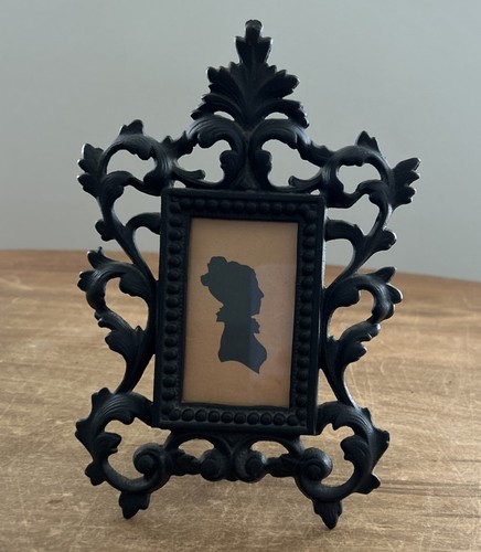 Black Cast Iron Picture Frame JM54 Ornate Flower Scroll Easel Gothic ...