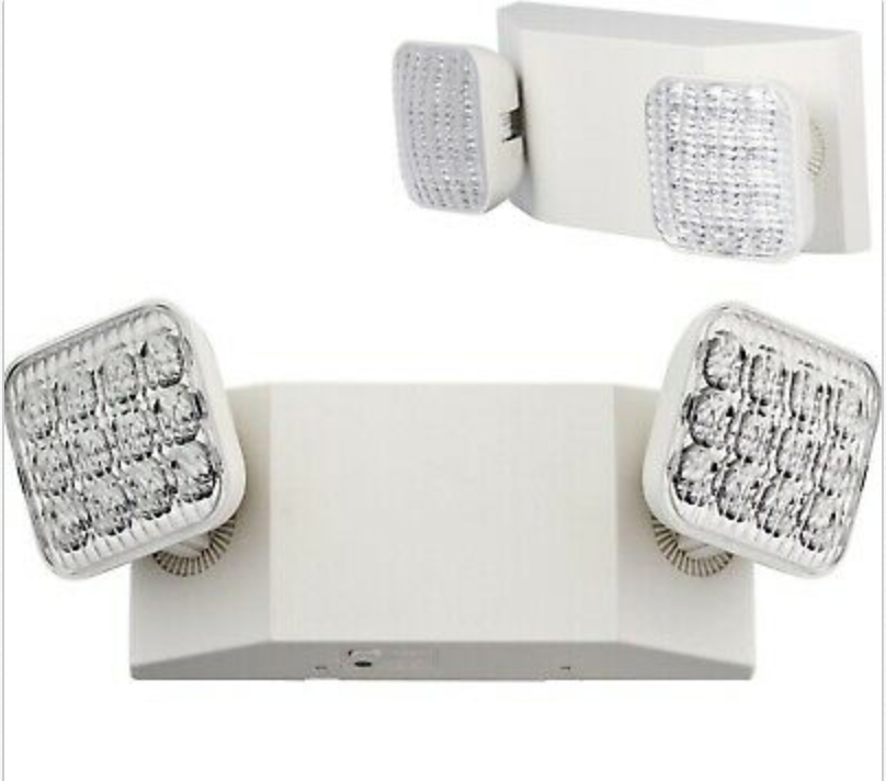 LED Emergency Exit Light Battery Backup & Adjustable Two Heads, UL 924 ...