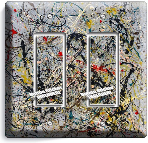 JACKSON POLLOCK INSPIRED ABSTRACT LIGHT SWITCH OUTLET WALL PLATE ROOM ...