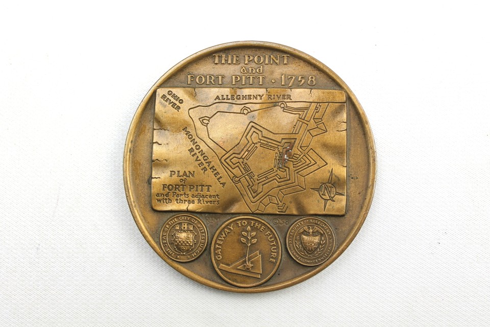 Pittsburgh Bicentennial 1758-1958 Brass Bronze Medal Paperweight ...
