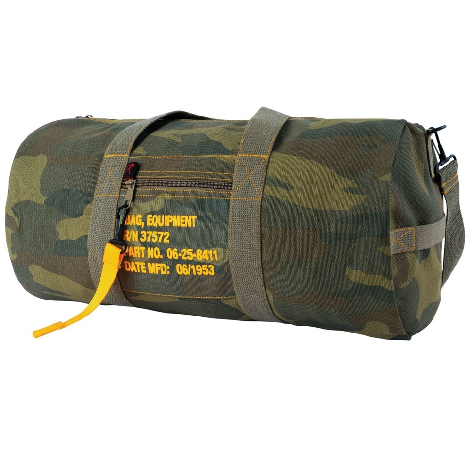 Cotton Canvas Travel Equipment Flight Carry Duffle Shoulder Bag (Small ...