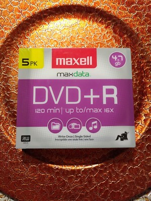 Maxell DVD+R Discs 4.7GB Slim cases 5 Five pack New Sealed | eBay