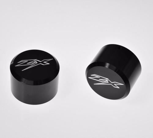 NINJA ZX ZX10R ZX14 ZX14R ZX6R 1400 1000 600 BLACK FLAT FORK TUBE CAPS ...
