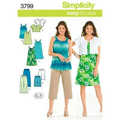 WOMENS UNCUT SIMPLICITY 3799 SEWING PATTERN JACKET TUNIC TOP PANTS SIZE ...
