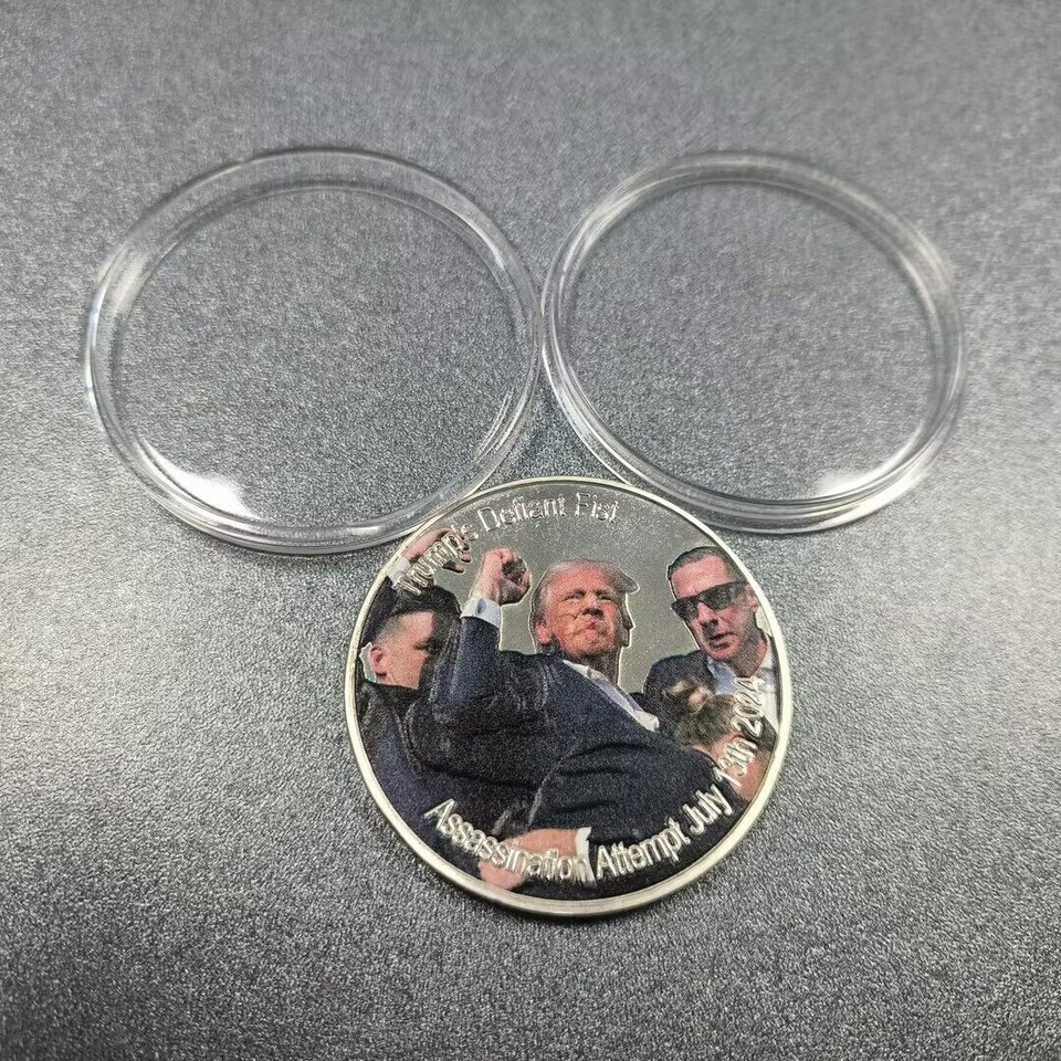 Silver 2024 President Donald Trump 's Defiant Fist Commemorative Coin ...