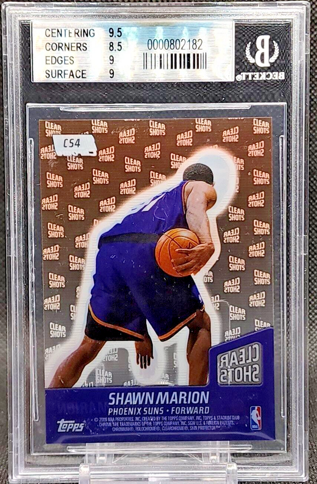 SHAWN MARION 1999-00 STADIUM CLUB CHROME CLEAR SHOTS ROOKIE RC BGS 9 ...